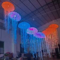 China Color Changing Inflatable Jellyfish Balloon Hanging LED Light 1m Diameter 2.5m Height for Christmas Party Decoration for sale
