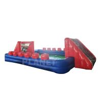 China 0.55mm PVC Inflatable Soap Soccer Field 10x6m Training Football Court Water Pitch for sale