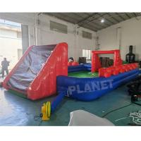 China 0.55mm PVC Inflatable Soap Soccer Field 10x6m Training Football Court Water Pitch for sale