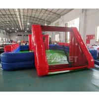 China 0.55mm PVC Inflatable Soap Soccer Field 10x6m Training Football Court Water Pitch for sale