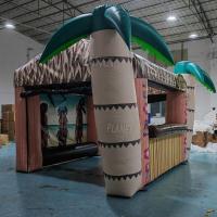 China Commercial Inflatable Tiki Bar 14ft x 11ft PVC Bar Counter Serving Pub Tent for Exhibition for sale