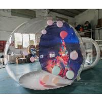 China Custom Giant Inflatable Snow Globe Photo Booth 3m Diameter Clear PVC Christmas Backdrop for sale