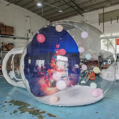 China Giant Inflatable Snow Globe 10ft 13ft Human Size Christmas Display Dome with Tunnel for sale