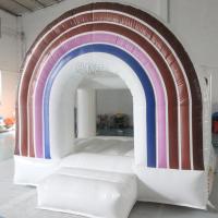China Rainbow Bouncy House Inflatable Jumping Bouncer 3m x 3m PVC Bounce Castle for sale