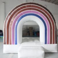 China Rainbow Bouncy House Inflatable Jumping Bouncer 3m x 3m PVC Bounce Castle for sale