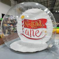China Custom Inflatable Human Size Snow Globe 3m Diameter Giant Christmas Photo Booth for sale