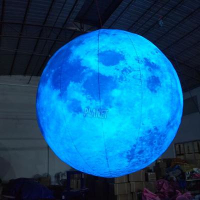 China Giant LED Inflatable Moon Balloon 2m-6m Custom Sizes with 5W Color-Changing Lights for Advertising & Decoration for sale