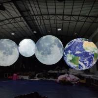 China Giant LED Inflatable Moon Balloon 2m-6m Custom Sizes with 5W Color-Changing Lights for Advertising & Decoration for sale