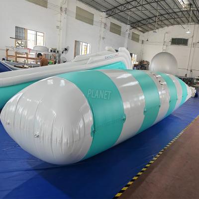 China Outdoor Inflatable Water Blob Trampoline 12x3m 0.9mm PVC Airtight Water Catapult Blob for sale