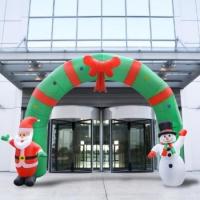 China Custom Inflatable Christmas Arch 210D Oxford Cloth Santa Claus Archway for Holiday Decoration for sale
