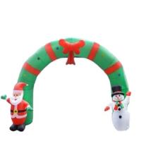 China Custom Inflatable Christmas Arch 210D Oxford Cloth Santa Claus Archway for Holiday Decoration for sale