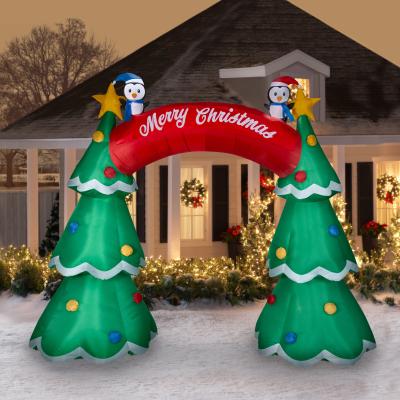 China Custom Inflatable Christmas Arch 210D Oxford Cloth Santa Claus Archway for Holiday Decoration for sale