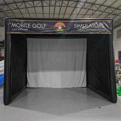 China Commercial Airtight PVC Golf Simulator Tent 12x10x10ft Outdoor Practice Inflatable for sale