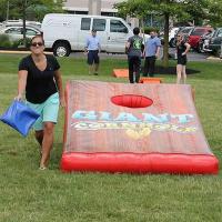 China Giant Inflatable Corn Hole Game 2.4m PVC Toss Throw Set for Outdoor Party for sale