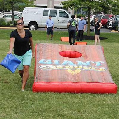 China Giant Inflatable Corn Hole Game 2.4m PVC Toss Throw Set for Outdoor Party for sale