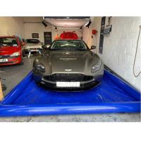 China Portable Airtight Inflatable Car Wash Mat 6x3m PVC Water Containment Mat for sale