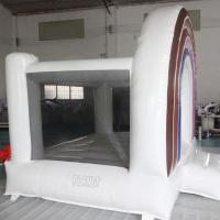 China Wholesale Rainbow Pastel Bounce House 10x10ft PVC Inflatable Bouncy Castle for Wedding Party for sale