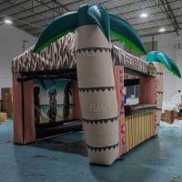 China Commercial Inflatable Tiki Bar 14ft x 11ft PVC Bar Counter Serving Pub Tent for Exhibition for sale