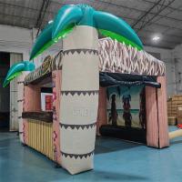 China Commercial Inflatable Tiki Bar 14ft x 11ft PVC Bar Counter Serving Pub Tent for Exhibition for sale