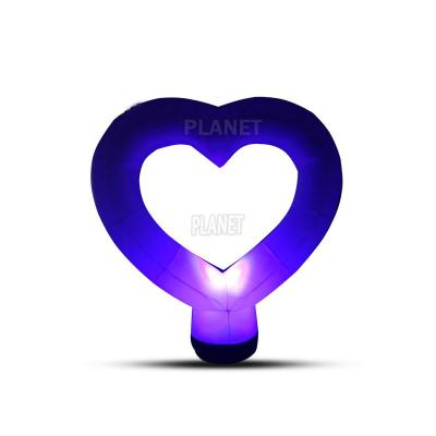 China Custom Inflatable LED Heart Balloon 2mH 16 Color Changing Light for Wedding Party Decoration for sale