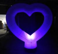 China Custom Inflatable LED Heart Balloon 2mH 16 Color Changing Light for Wedding Party Decoration for sale