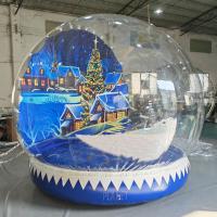China Custom Inflatable Snow Globe 10ft 13ft Transparent PVC Photo Booth Christmas Decoration for sale