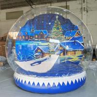 China Custom Inflatable Snow Globe 10ft 13ft Transparent PVC Photo Booth Christmas Decoration for sale