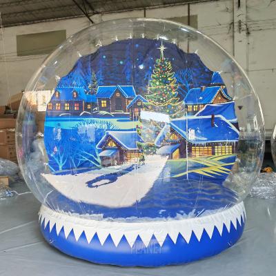 China Custom Inflatable Snow Globe 10ft 13ft Transparent PVC Photo Booth Christmas Decoration for sale