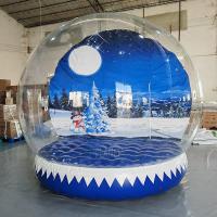 China Custom Inflatable Snow Globe 10ft 13ft Transparent PVC Photo Booth Christmas Decoration for sale