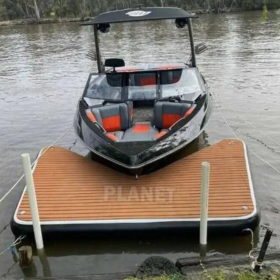 China Lake Marine Inflatable Pontoon Boat Dock 3x2m Drop Stitch Floating Jetski Dock for sale