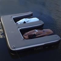 China Custom Inflatable Floating Dock 4.38x4.00m PVC Air Pontoon for Yacht Boat Water Platform for sale