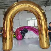 China Airtight Inflatable Entrance Archway Reflective Mirror Arch Gate 3M Height Customizable for sale