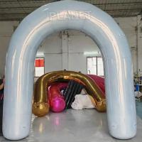 China Airtight Inflatable Entrance Archway Reflective Mirror Arch Gate 3M Height Customizable for sale
