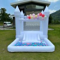 China White Inflatable Bouncer Castle 13x8x8ft with Ball Pit and Slide for Kids Party for sale