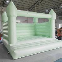 China Kids Light Green Inflatable Bounce House Bouncy Castle 3m x 3m with Blower for sale