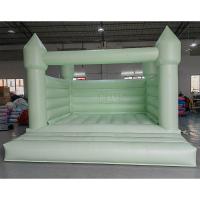 China Kids Light Green Inflatable Bounce House Bouncy Castle 3m x 3m with Blower for sale