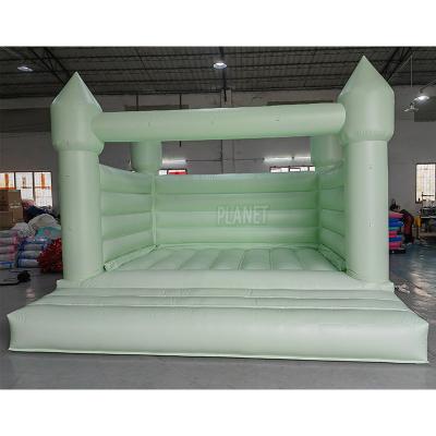 China Kids Light Green Inflatable Bounce House Bouncy Castle 3m x 3m with Blower for sale