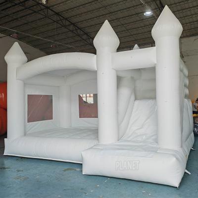 China Commercial White Bounce House Slide Combo 16.4ft Inflatable Bouncer PVC Jumping Castle for sale