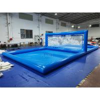 China Portable Inflatable Volleyball Pool Court 10m x 5m x 2m PVC Floating Court for Water Parks for sale
