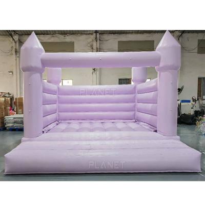 China Pastel Purple Inflatable Bouncy Castle 13ft Kids Wedding Bounce House PVC for sale