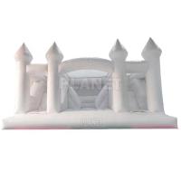 China White Party Bounce House Combo PVC Inflatable Bouncy Castle with Slide 5x6m for sale