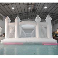 China White Party Bounce House Combo PVC Inflatable Bouncy Castle with Slide 5x6m for sale