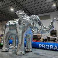 China Custom 3m Tall Inflatable Elephant Giant Silver Gold Animal Decoration for Stage Events for sale