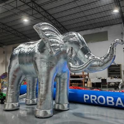 China Custom 3m Tall Inflatable Elephant Giant Silver Gold Animal Decoration for Stage Events for sale