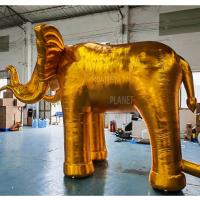 China Custom 3m Tall Inflatable Elephant Giant Silver Gold Animal Decoration for Stage Events for sale