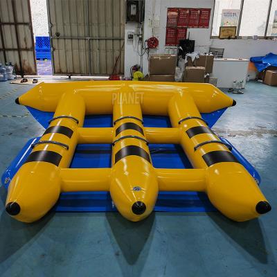 China Towable Inflatable Flying Fish Banana Boat 0.9mm PVC Water Sports Tube for Amusement Park for sale
