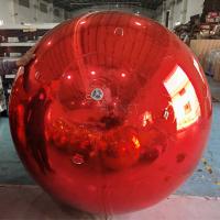 China Giant Durable PVC Hanging Red Shiny Ball Decoration 60cm to 400cm for sale