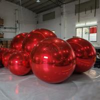 China Giant Durable PVC Hanging Red Shiny Ball Decoration 60cm to 400cm for sale