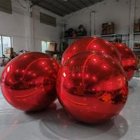 China Giant Durable PVC Hanging Red Shiny Ball Decoration 60cm to 400cm for sale