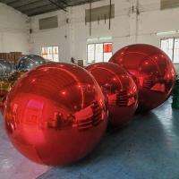 China Giant Durable PVC Hanging Red Shiny Ball Decoration 60cm to 400cm for sale